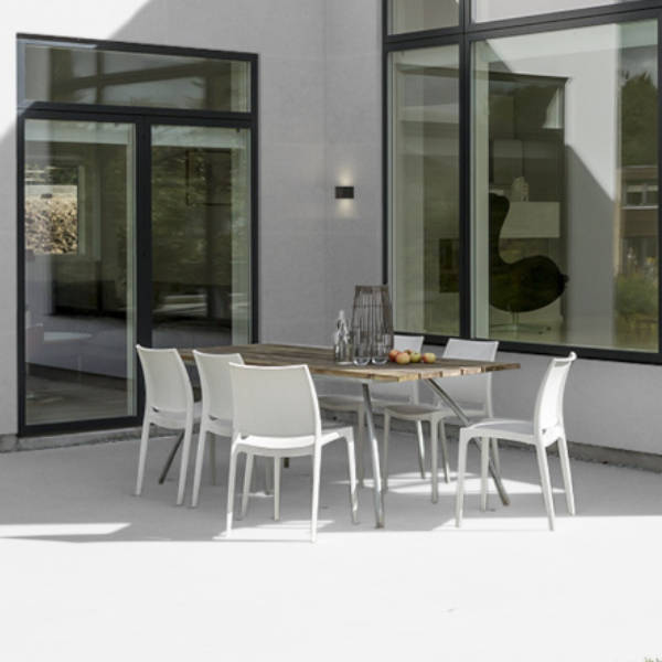 White Indoor/Outdoor Antislip Finish Porcelain Tile - Burgundy Stone