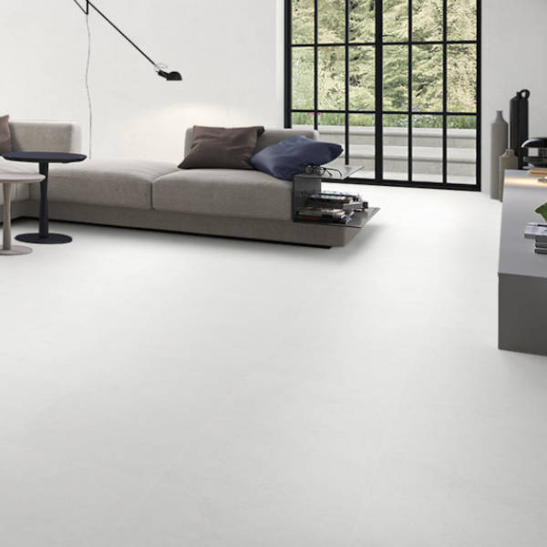 White Soft Finish Porcelain Tile - Burgundy Stone