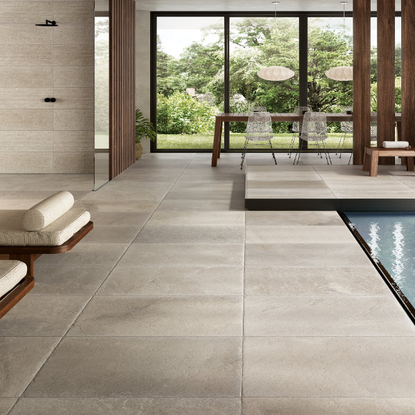 Antislip Ash Outdoor Flagstone Porcelain Tile | Amalfi Tile